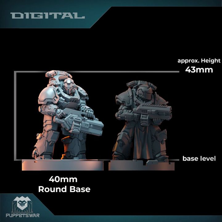 3D Printable Heavy Strikers [Tactical] by Puppetswar Miniatures