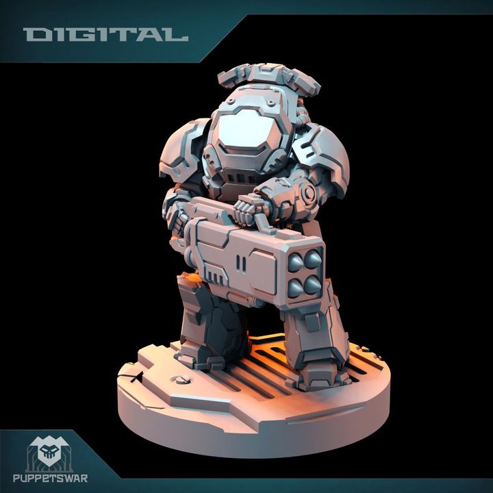 3D Printable Heavy Strikers [Tactical] by Puppetswar Miniatures