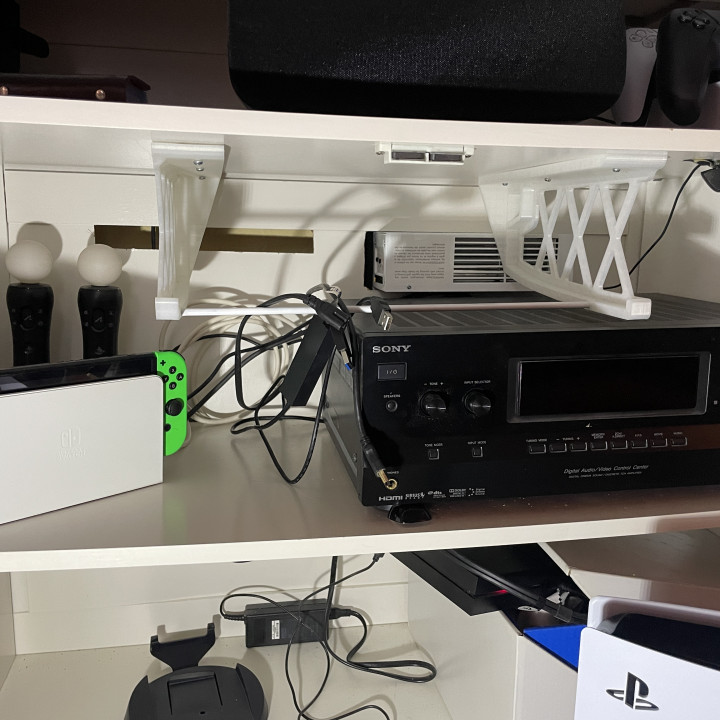 3D Printable Playstation 5 underhung brackets (CD version only) by Doug