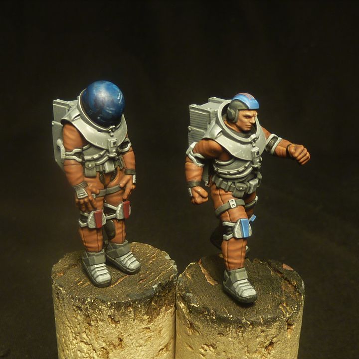 3D Printable Vacc Suits - No Helmet Traveller Miniature by 2nd Dynasty