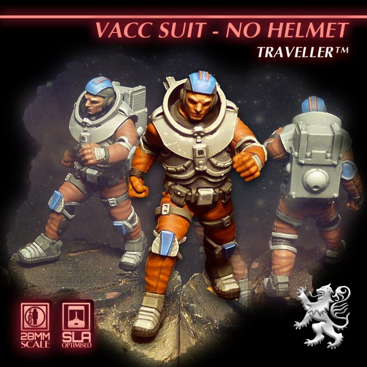 3D Printable Vacc Suits - No Helmet Traveller Miniature by 2nd Dynasty