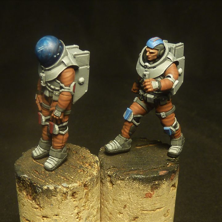 3D Printable Vacc Suit Hanging - Traveller Miniature by 2nd Dynasty