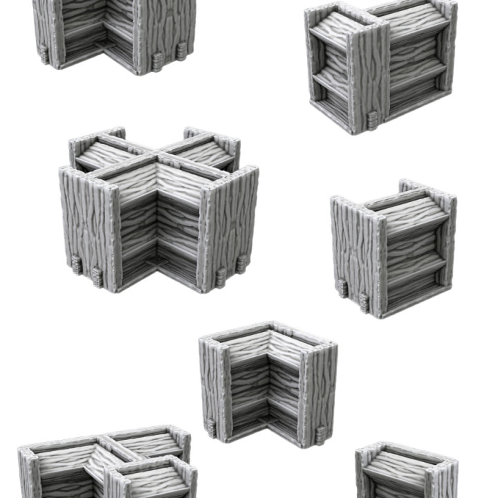 3D Printable Fantasy Library - Bookcases - Empty by Hayland Terrain