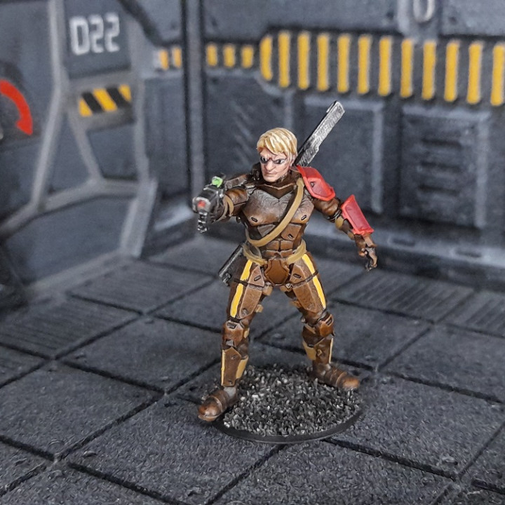 3D Print of Mercenary Traveller Miniature by MonCapitan
