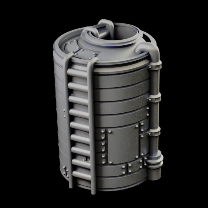 3D Printable Chemical Factory Vats Walkways And Storage Tank Sci Fi ...