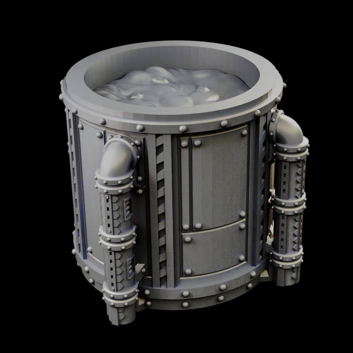 3D Printable Chemical Factory Vats Walkways And Storage Tank Sci Fi ...