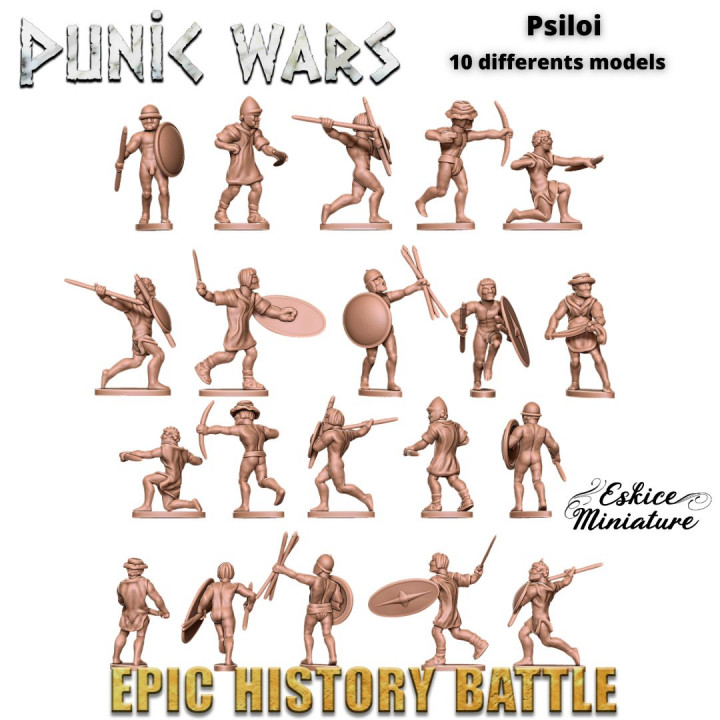 3D Printable Psiloi - 15mm for Epic History Battle by Eskice Miniature ...