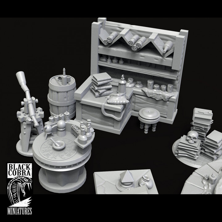 3D Printable Wizard, sorcerer and astrologer Set for Dungeon Crawlers ...