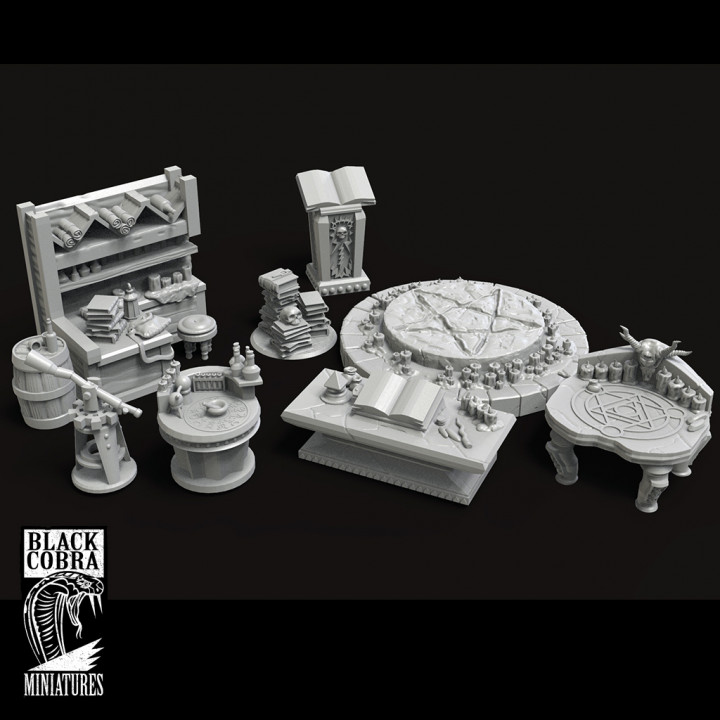 3D Printable Wizard, sorcerer and astrologer Set for Dungeon Crawlers ...