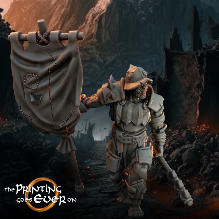 3D Printable Assault Orc Banner Bearer - Presupported by The Printing ...