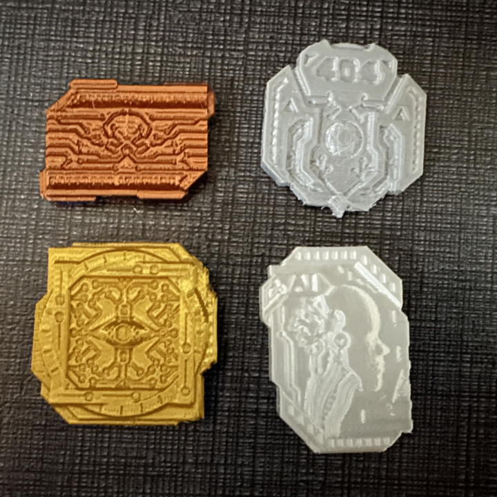 3D Print of Cyberpunk coin set by fractalinfinity