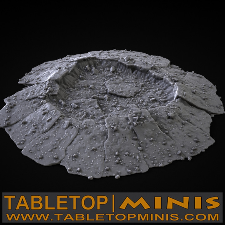 3D Printable Crater 1 by TableTopMinis
