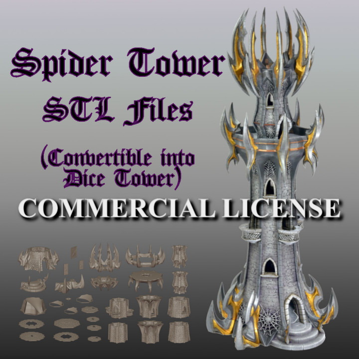 3D Printable [Commercial License] Spider Dice Tower STL by Dani Amengual