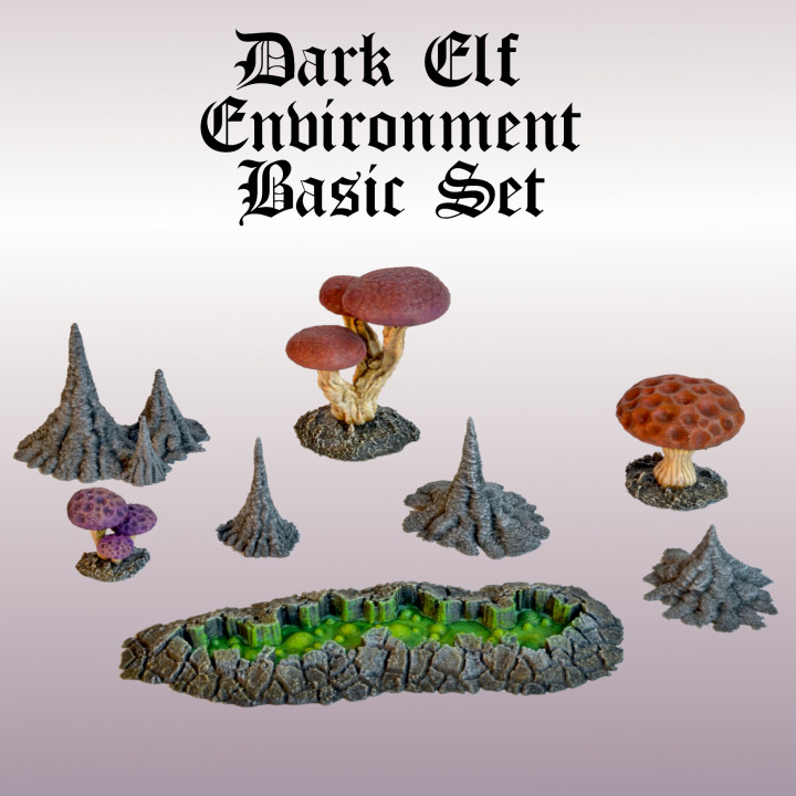 3D Printable [Commercial License] Dark Elf Environment STL by Dani Amengual