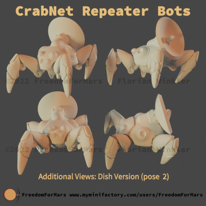 3D Printable CrabNet Repeater Bots by FreedomForMars / Florian Winkler