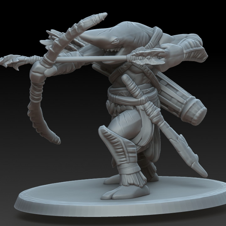 3D Printable Selachian - Blue Shark Archer by Wundervale Games