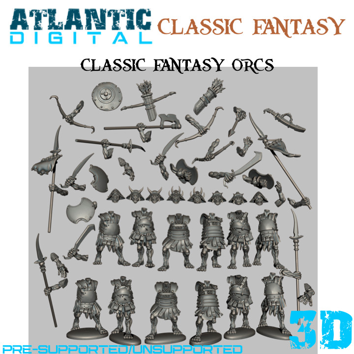 3D Printable Classic Fantasy Orcs by Wargames Atlantic