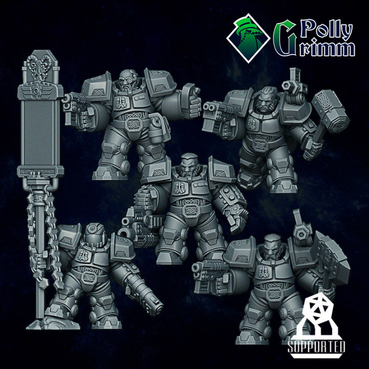 3D Printable Space dwarfs set. Elite dwarf heavy guard commando. Bits ...