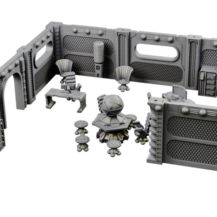 3D Printable Sci Fi Office Including Modular Walls (tabletop terrain ...