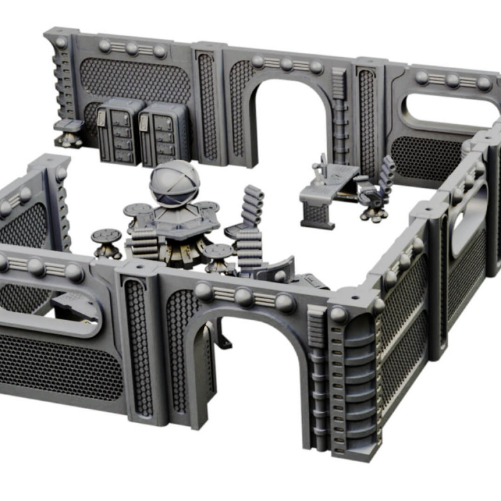 3D Printable Sci Fi Office Including Modular Walls (tabletop terrain ...