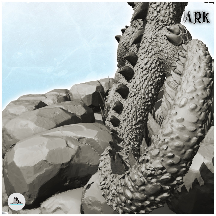 3D Printable Dragon with chains 2 - Fantasy Medieval Dark Chaos Animal ...