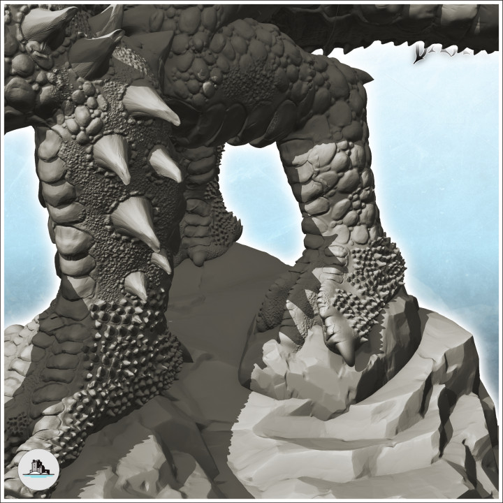 3D Printable Big horned dragon on rock (9) - Fantasy Medieval Dark ...