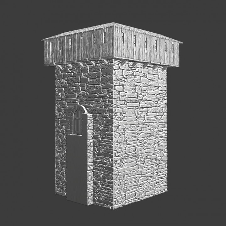 3D Printable Medieval Wall Tower - With Hoarding by Northern Crusades ...