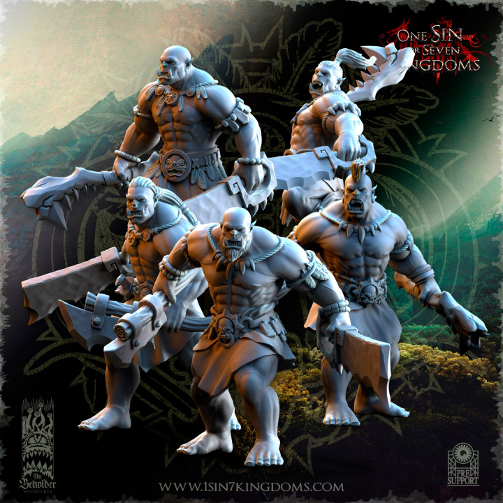 3D Printable Salanaar Orcs Warriors by The Beholder Miniatures