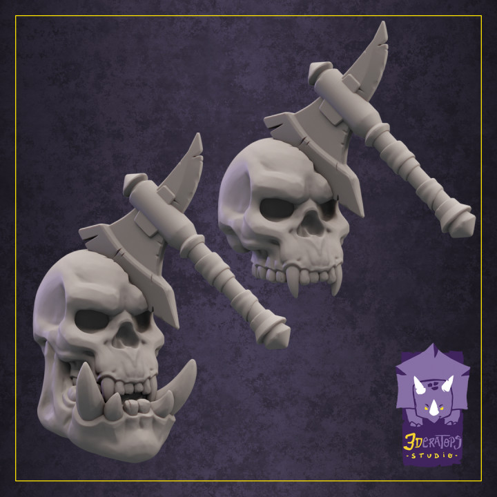 3D Printable Orc Skulls Pack by 3DeRatopsStudio