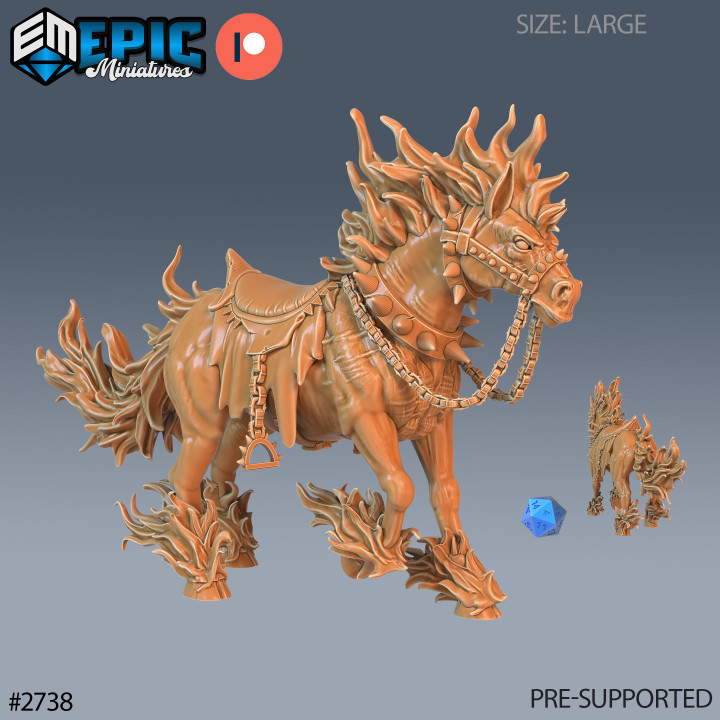 3D Printable Nightmare Horse Set / Demon Steed / Undead Hell Mount ...