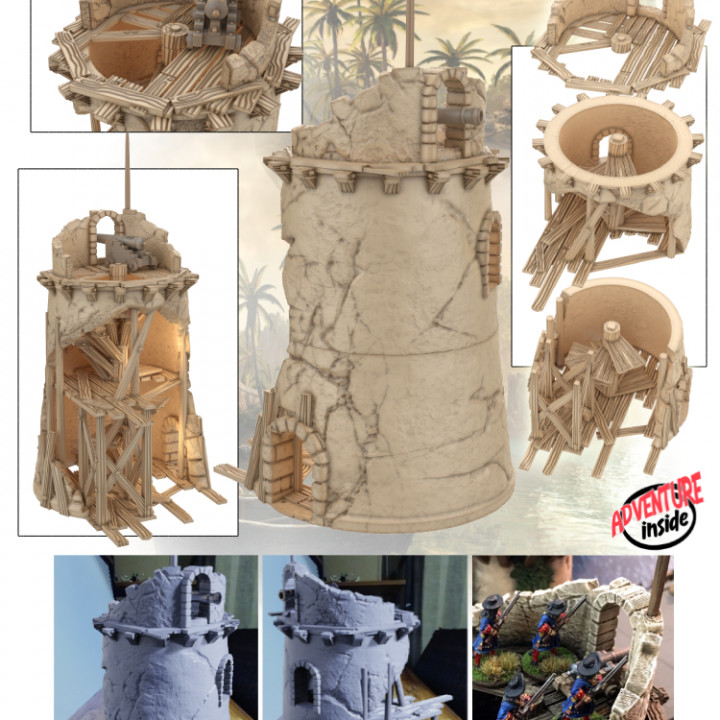 3D Printable Cannon Tower - Treasure Island by Iain Lovecraft