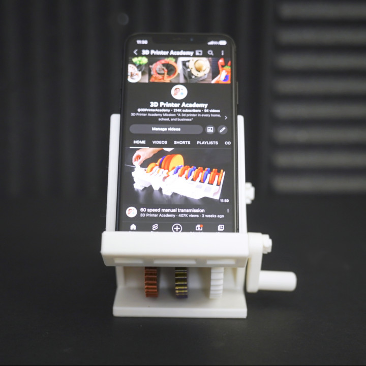 3D Printable Gear Reduction Phone Stand by 3D Printer Academy