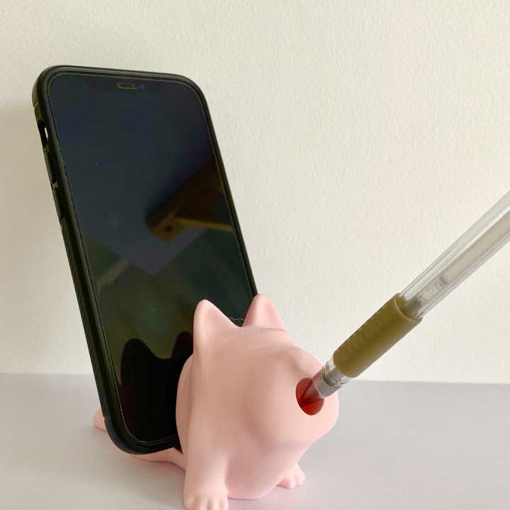 3D Printable Dog Yoga Phone Holder / Pencil Holder / Figurine No ...