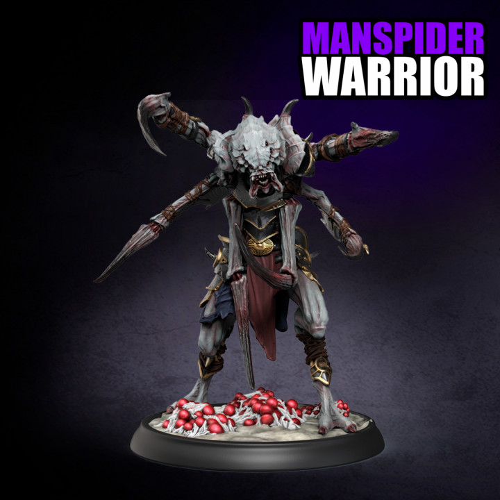 3D Printable SPIDER QUEEN LAIR - MANSPIDER WARRIOR by Necropunks Miniatures
