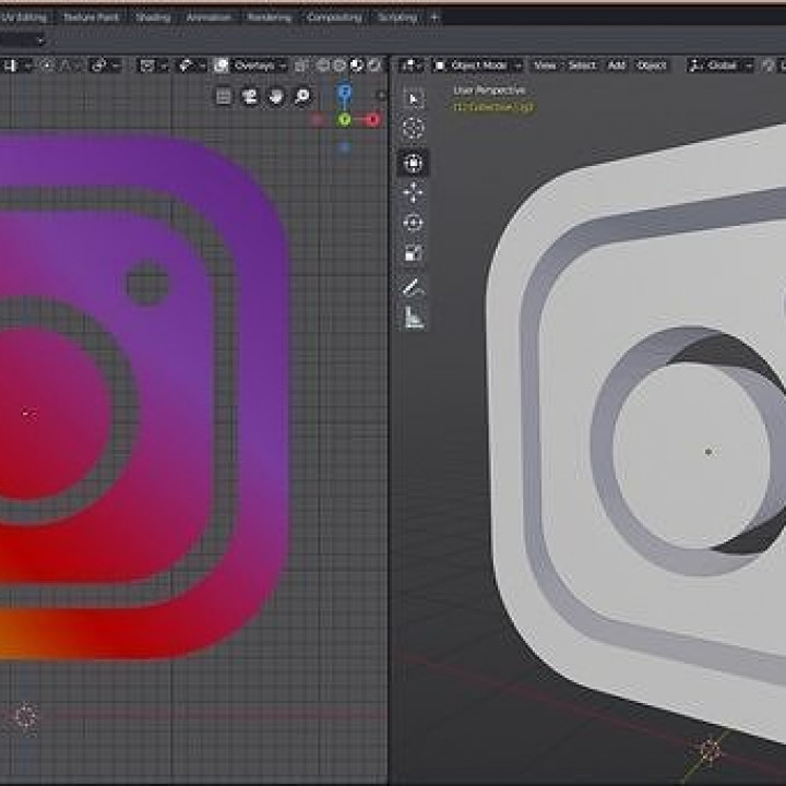 3D Printable INSTAGRAM 3D LOGO 3D Model by Brian Chammer
