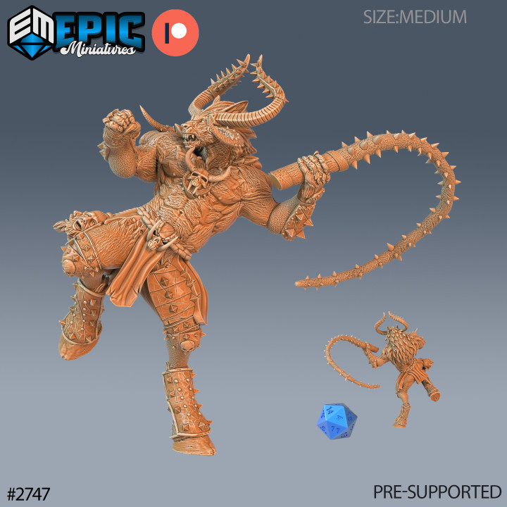 3D Printable Demonic Minotaur Set / Longhorn Demon / Bulky Devil ...