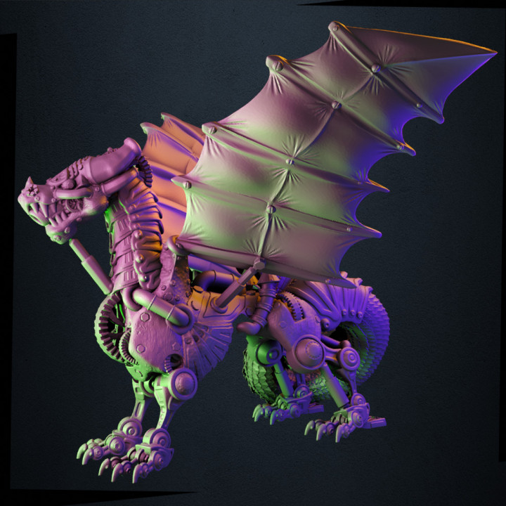 3D Printable The Clockwork Dragon by Gametee 3d Miniatures