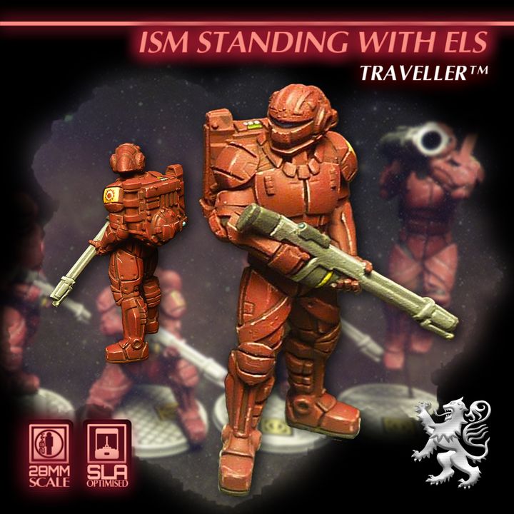 3D Printable Imperial Star Marine Standing with ELS Traveller Miniature ...