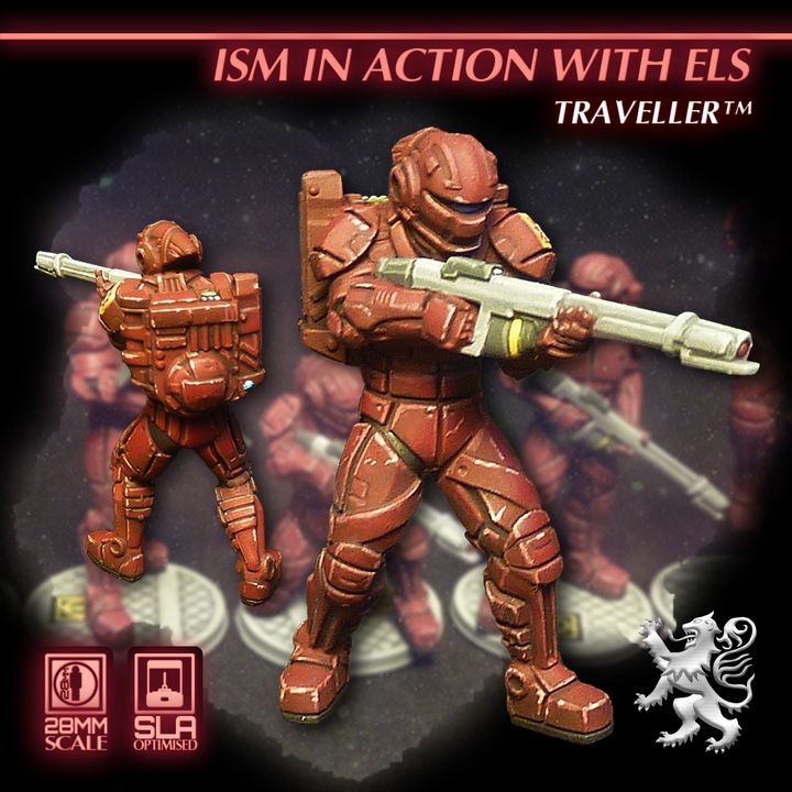 3D Printable Imperial Star Marine in Action with ELS Traveller ...