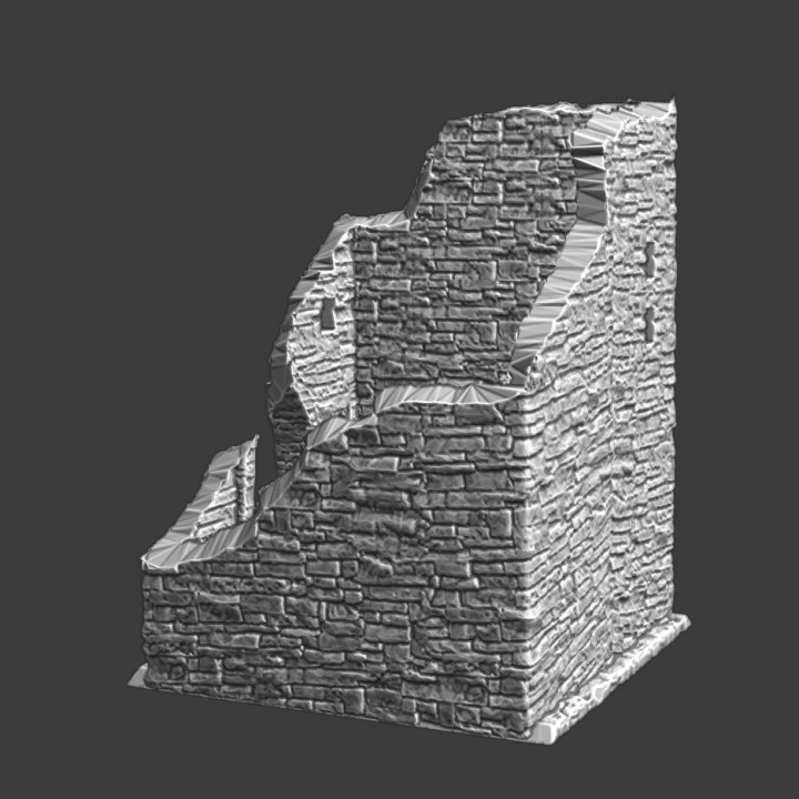 3D Printable Small medieval tower ruin by Northern Crusades Miniatures
