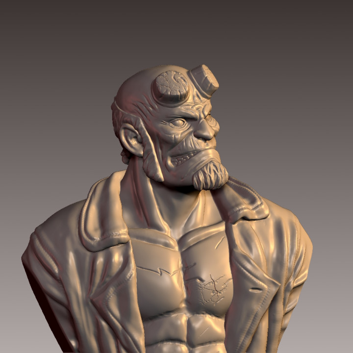 3D Printable HellBoy Bust by Andres