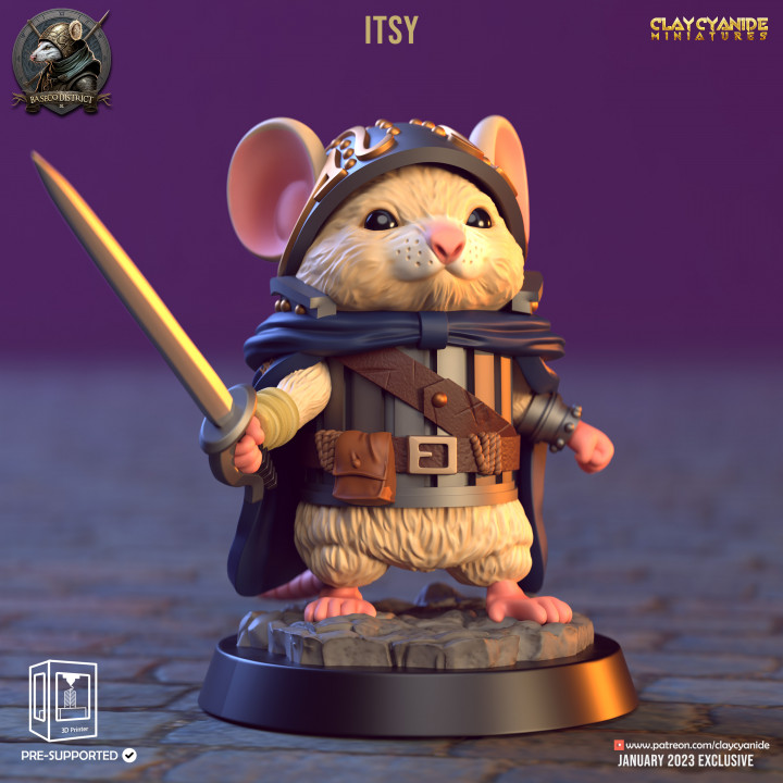 3D Printable Mini-mice by Clay Cyanide Miniatures