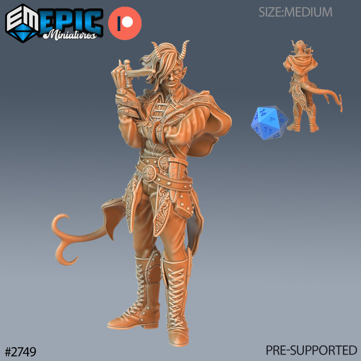 3D Printable Tiefling Adventurer Set / Human Devil Hybrid / Evil ...