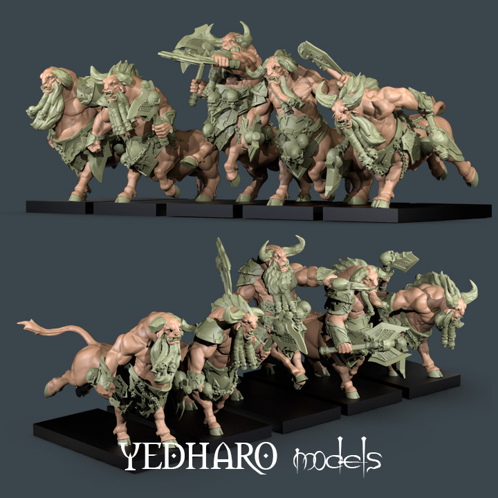 3D Printable Bull Centaur 10 Units by Yedharo Models SL