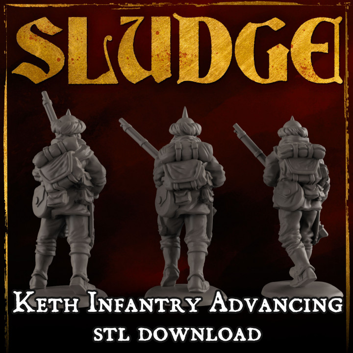 3D Printable SLUDGe Keth Line Infantry Advancing by sean sutter