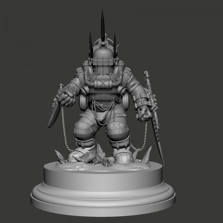 3D Printable Heavy Armoured Sci-Fi Dwarf by Oliver Spaeth