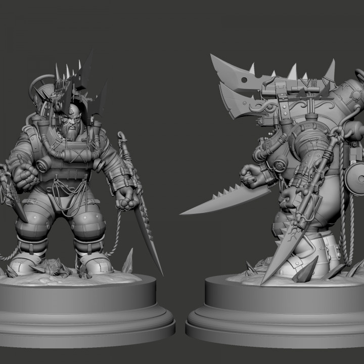 3D Printable Heavy Armoured Sci-Fi Dwarf by Oliver Spaeth