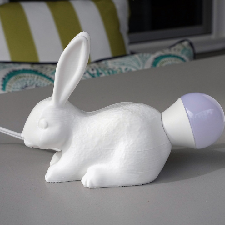 3D Printable Bunny rabbit lamp by Philippe Barreaud