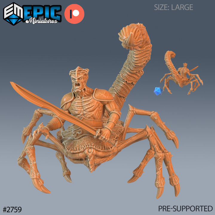 3D Printable Scorpion Demon Sword / Arachnid Devil Hybrid / Evil Poison ...