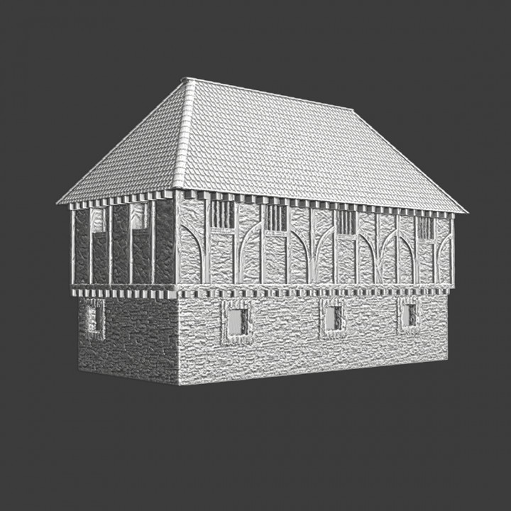 3D Printable Large Medieval 2 storey house - model by Northern Crusades ...